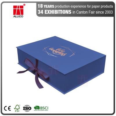 China Recycled 128-250gram Clothing Dress Gift Boxes Satin Silk Insert Magnetic for sale