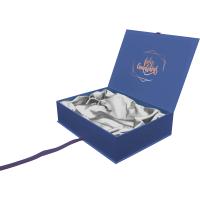 China Satin Silk Magnetic Ribbon Box , FSC SGS B Flute 8x10 Gift Box for sale