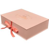 China Pink Christmas 157G 2mm Cardboard Gift Boxes , Wine Accessory 5x5 Gift Box for sale