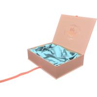 China Pink Christmas 157G 2mm Cardboard Gift Boxes , Wine Accessory 5x5 Gift Box for sale