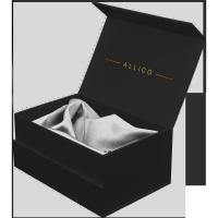 China Black 1000g Cardboard Single Bottle Wine Gift Box Magnetic Matte Lamination for sale