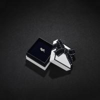 China 128gram Earring Cardboard Boxes , Ribbon Bowtie 5x5x1 Jewelry Box for sale