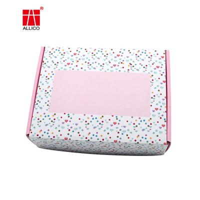China White Pink 210gms C2S Corrugated Mailing Boxes For Clothes for sale