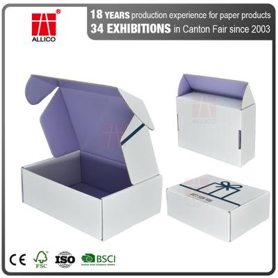 China 32 ECT Folding White Mailer Shoe Packaging Box FCS Standard Paper for sale
