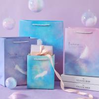 China Rectangle 14*7*15cm Recycled Paper Gift Bags For Clothes for sale