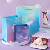 China Rectangle 14*7*15cm Recycled Paper Gift Bags For Clothes for sale