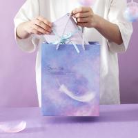 China Rectangle 14*7*15cm Recycled Paper Gift Bags For Clothes for sale