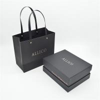 China Recycled High End Shopping Bag , 128gsm Pantone Matte Black Gift Bags for sale