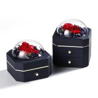 China Rose 2 Layer Drawer Jewelry Box , 1200g Clear Window Wedding Ring Case ALLICO for sale