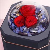 China Rose 2 Layer Drawer Jewelry Box , 1200g Clear Window Wedding Ring Case ALLICO for sale