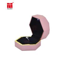 China Ring Display Cardboard Jewelry Gift Box 6.5*6.3*4cm with LED Premium Light for sale