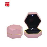 China Ring Display Cardboard Jewelry Gift Box 6.5*6.3*4cm with LED Premium Light for sale