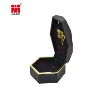 China Gold Stamping Wedding Ring Presentation Box , 88g Hexagon Cardboard Box for sale