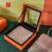 China CMYK 4.3x3.1x1inch Jewelry Cardboard Gift Boxes With Clear Window for sale