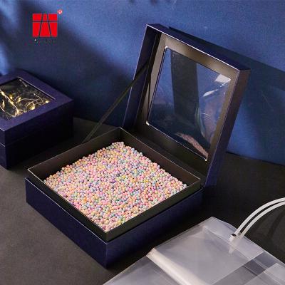 China CMYK 4.3x3.1x1inch Jewelry Cardboard Gift Boxes With Clear Window for sale
