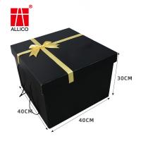 China Light Decorated Rectangular Boxes Garment Packaging Box With Tied Ribbon Bow for sale
