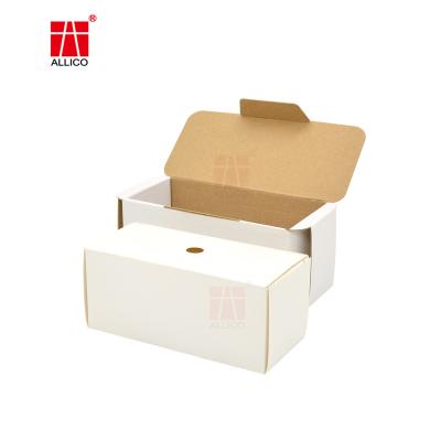 China Blister Inside Folding Lid Postal Boxes , 12x5x5 Inches Glossy White Box for sale