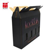 China Corrugated Cocktail Set Gift Box , B3 B9 W9 4 Bottle Wine Box for sale