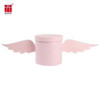 China Angel Wings 5.5inch Round Floral Hat Box For Mother'S Day 4c Print for sale