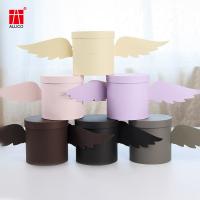 China Angel Wings 5.5inch Round Floral Hat Box For Mother'S Day 4c Print for sale