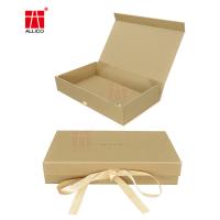 China Ribbon Closure Foldable Shipping Boxes , SGS Brown Kraft Gift Boxes for sale