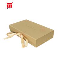 China Ribbon Closure Foldable Shipping Boxes , SGS Brown Kraft Gift Boxes for sale