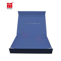 China Blue Flat Foldable Packaging Box 600-800gsm Gold Foil Logo for sale
