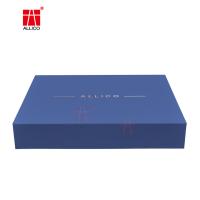 China Blue Flat Foldable Packaging Box 600-800gsm Gold Foil Logo for sale