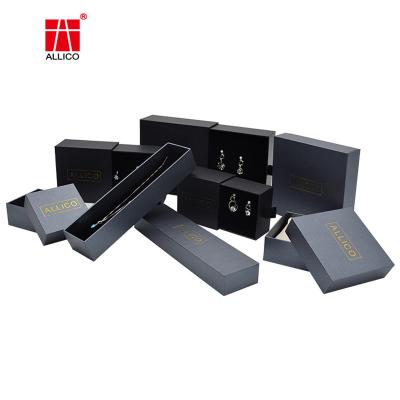 China 80-400gsm Black Cardboard Jewelry Gift Box Cotton EVA Filled for sale