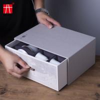 China Custom Logo UV Packaging Sliding Drawer Gift Boxes White Cardboard Gift Box for sale