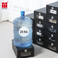 China Black Shoes Packaging Box Stackable Boxes Easy To Assemble Shoe Organizer for sale