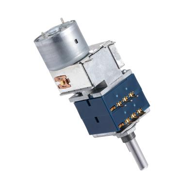 China RK27 Motorized LOG Stereo Potentiometer Dual 50K 2 Gang Smooth Cylindrical Shaft For Audio for sale