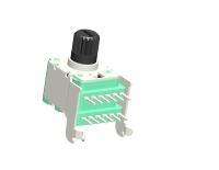 China 11mm Rotary Singal Turn Potentiometer Knurled Shaft PCB Lug 500VAC  Quald Unit horizonal mounting type for sale