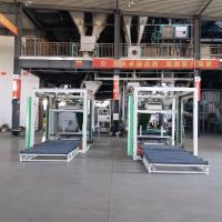 China Automatic fast speed woven bag palletizer machine for stacking 20-50kg bags in pallet for sale