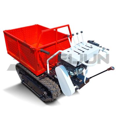 China 8 Ton Diesel Rubber Track Crawler Dumper Truck 2700mm Cargo Box Electric Start for sale