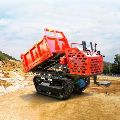 China Customizable 2 Ton Crawler Rubber Track Dump Truck 2800x1200x1500mm Hydraulic Dump for sale