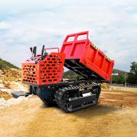 China Customizable 2 Ton Crawler Rubber Track Dump Truck 2800x1200x1500mm Hydraulic Dump for sale