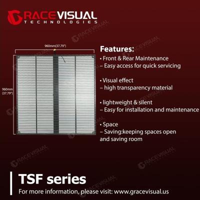 China TSF Series – Cutting-edge P3.9–7.8 Transparent LED Display 3840Hz Refresh Rate, 500×1000mm Panels, Ideal for High-Resolution Visuals for sale
