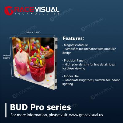 China BUD Pro Indoor LED Display – Front Maintenance, Cable-Free Wall-Mount Design, 7680Hz Refresh, 1.25–2.5mm Pixel Pitch, Ultra-Wide Viewing Angle for sale