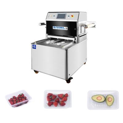 China Fruit Vegetable MAP Packaging Machine Chamber Style Vacuum Sealer 380mm Tray Sealer for sale