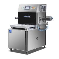 China Gas Flushing MAP Packaging Machine RDL480P Tray Sealer 800-1000 Boxes per Hour for sale