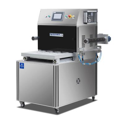 China Gas Flushing MAP Packaging Machine RDL480P Tray Sealer 800-1000 Boxes per Hour for sale