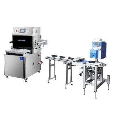 China PLC Touch Screen Tray Vacuum Packer Nitrogen Filling MAP Packaging Machine 480P for sale