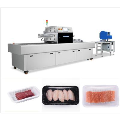 China Automatic Horizontal MAP Sealing Machine 220V 3.2kW Tray Sealer for Fresh Food for sale