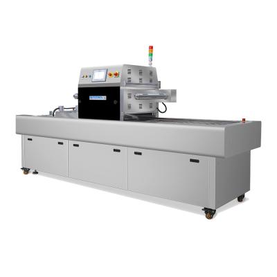 China Stainless Steel Automatic Vacuum Skin Packaging Machine 380V 6.5KW Food Tray Sealer for sale