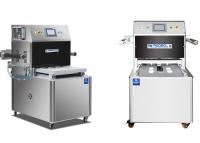 China Stainless Steel Tray Sealer MAP Machine 380mm Vacuum Food Packaging Equipment for sale
