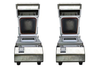 China Stainless Steel Tray Sealing Machine 110V 220V Food Tray Packing Equipment 590x255x290mm for sale