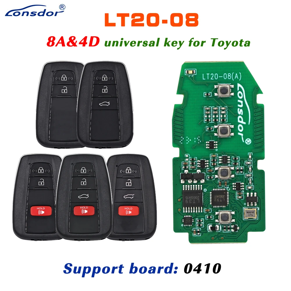 Lonsdor LT20-08 08NJ 8A+4D Universal Smart Key for Toyota & Lexus Work with K518ISE K518S KH100+ Support Board 0410 - AliExpress
