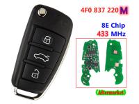 China 434MHz 8E Chip Remote Flip Replacement Audi Car Key Q7 A6 Europe Fccid 4F0837220M for sale