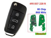 China Audi Q7 Q6 S6 2006+ Flip Key Remote 3 Buttons 8E Chip 868Mhz HU66 4F0837220R for sale